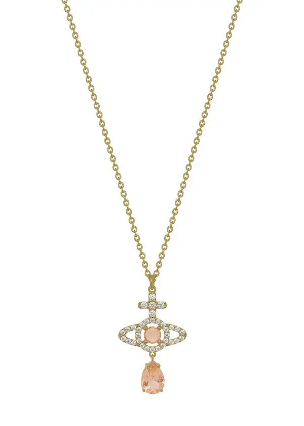 VIVIENNE WESTWOOD Olympia Pavé Drop Pendant Necklace - Gold