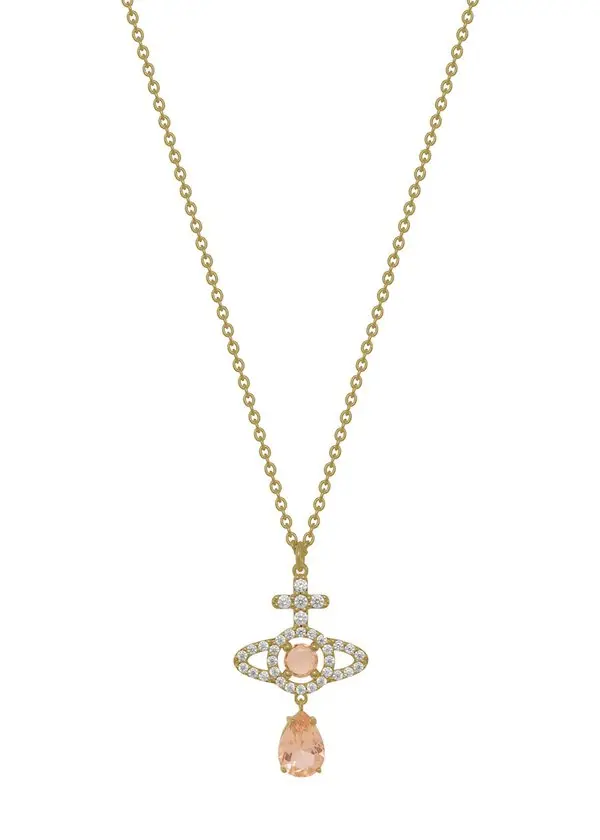 VIVIENNE WESTWOOD Olympia Pavé Drop Pendant Necklace - Gold
