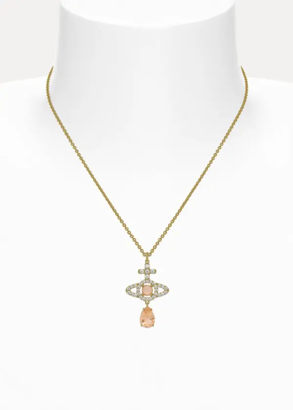 VIVIENNE WESTWOOD Olympia Pavé Drop Pendant Necklace
