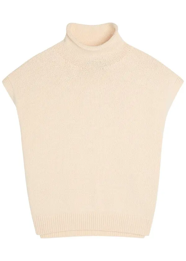Polo Ralph Lauren Roll-neck Cotton-blend Top - Cream
