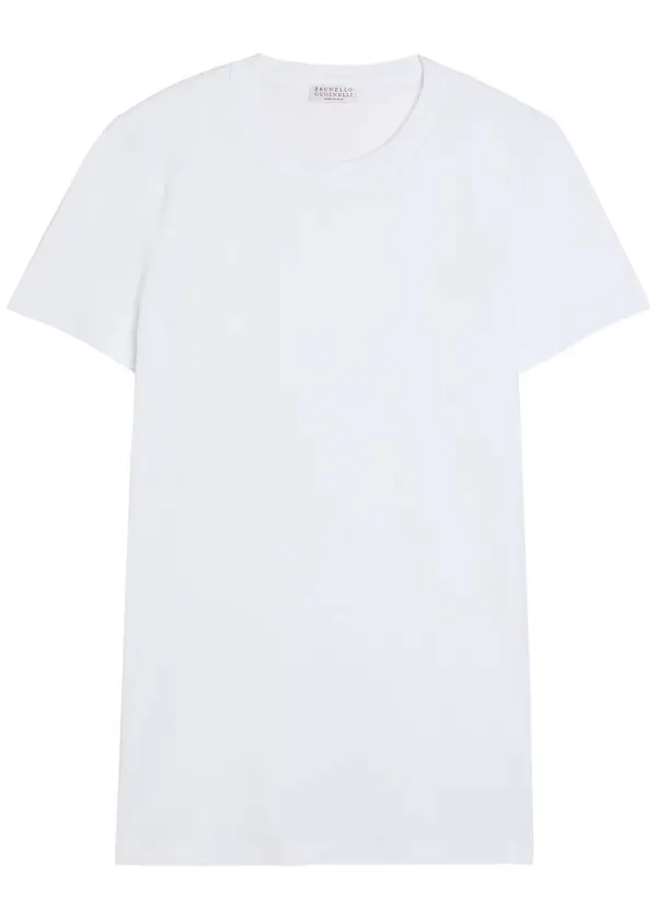 Brunello Cucinelli Crew-neck Stretch-cotton T-shirt - White