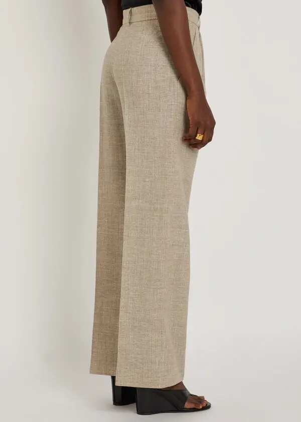 AKYN Perla Linen And Wool-blend Trousers