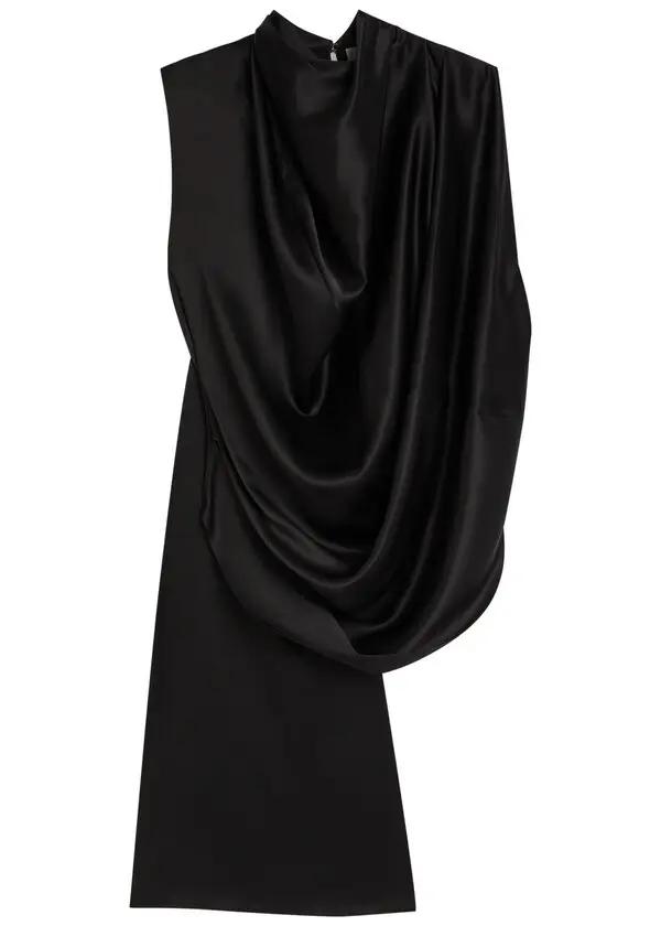 ROKSANDA Vesper Draped Silk Top - Black
