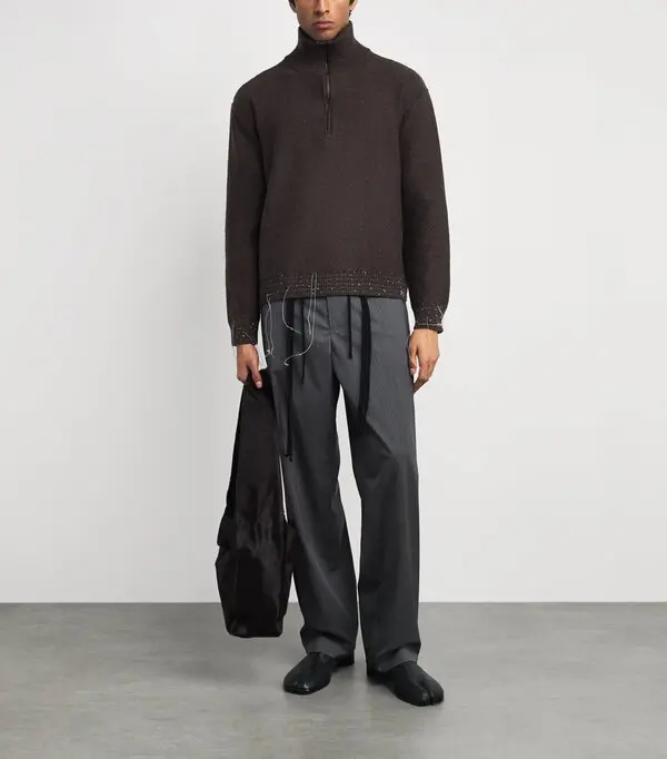 MAISON MARGIELA Wool-blend Quarter-zip Sweater