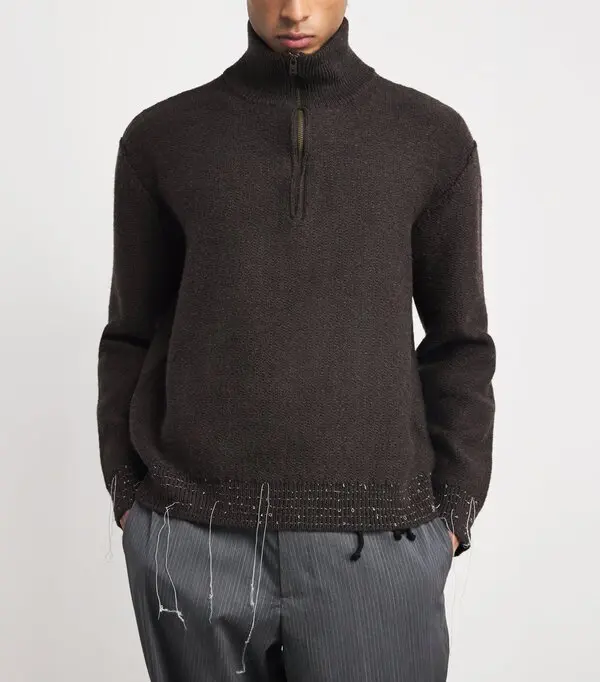 MAISON MARGIELA Wool-blend Quarter-zip Sweater