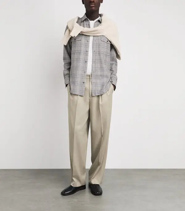 Agnona Silk-wool Check Shirt