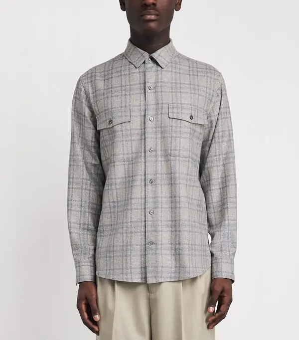 Agnona Silk-wool Check Shirt
