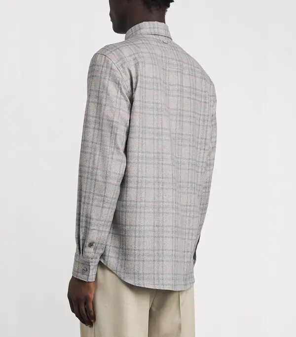 Agnona Silk-wool Check Shirt