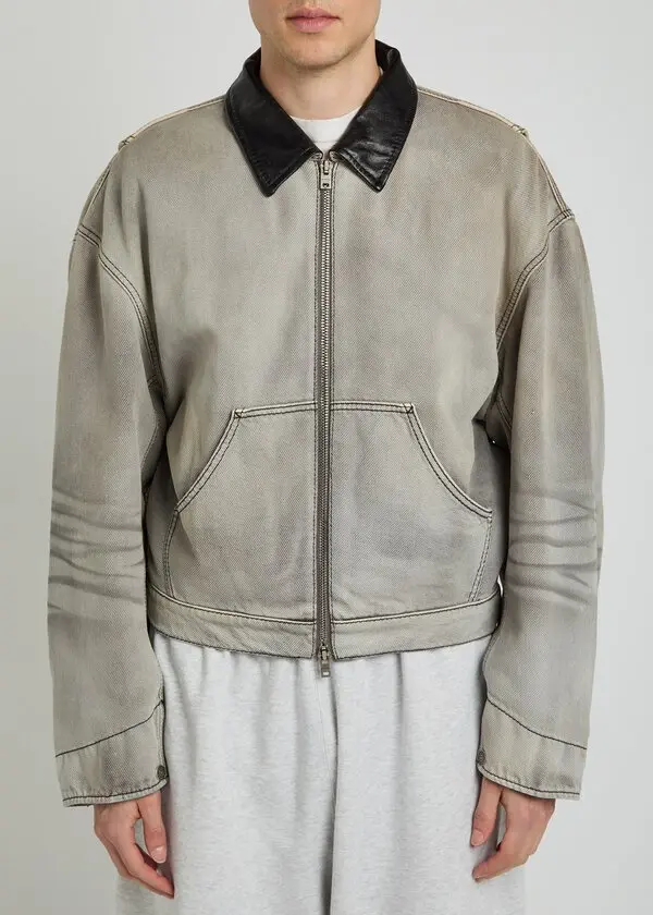 Acne Studios Leather-trim Cotton-twill Jacket
