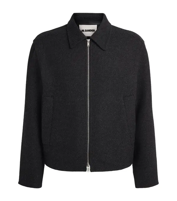 JIL SANDER Virgin Wool Bomber Jacket