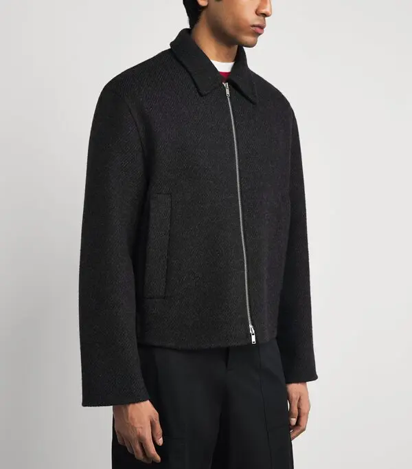 JIL SANDER Virgin Wool Bomber Jacket