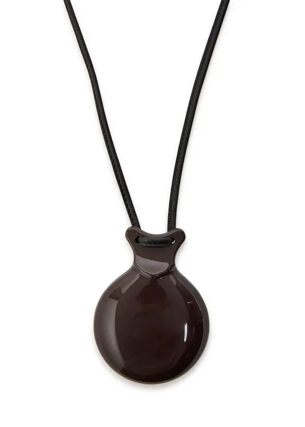 LEMAIRE Castanet Mirror Pendant Necklace - Dark Brown