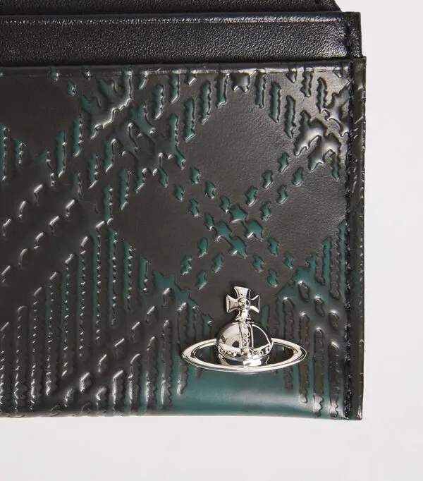 VIVIENNE WESTWOOD Leather Embossed Check Card Holder