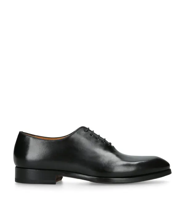 Magnanni Leather Flex Wholecut Oxford Shoes - Black