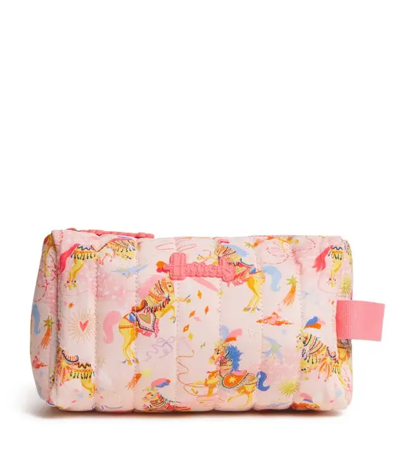 Harrods Quilted Pony Parade Wash Bag - Beige