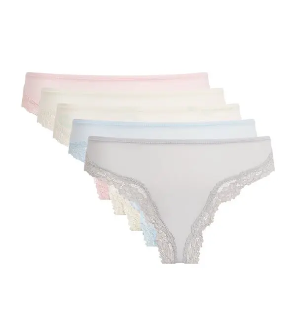 SKIMS Lace-trim Fits Everybody Cheeky Tangas - Ivory