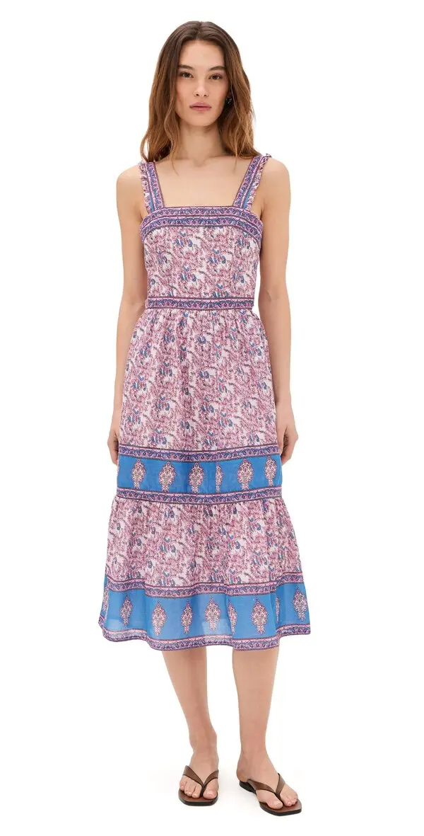 Bell Ophelia Midi Dress - Pink And Blue