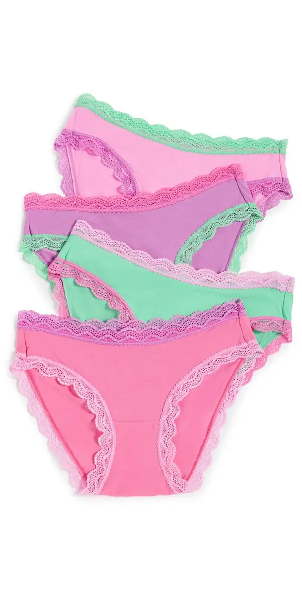 STRIPE & STARE Original Knickers 4 Pack - Candy Floss Contrast