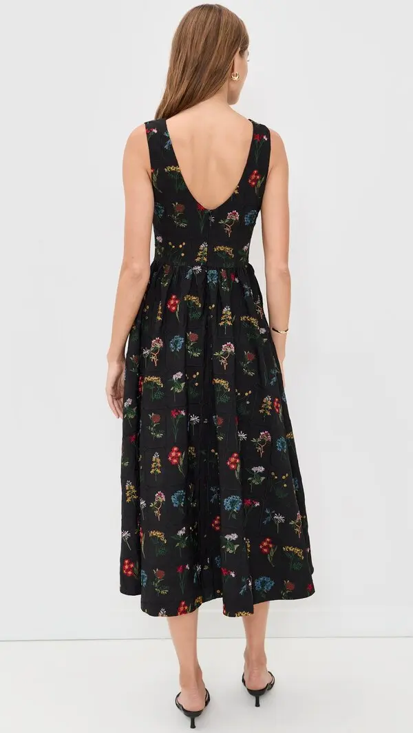 ANOTHER GIRL Handcrafted Floral Embroidery Midaxi Dress