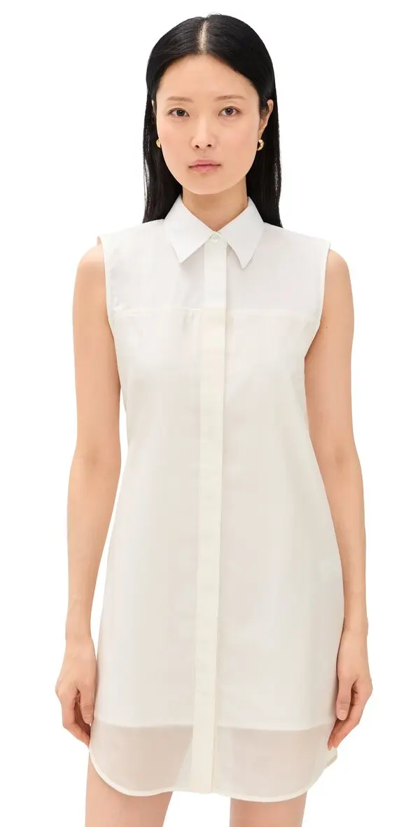 Helmut Lang Sleeveless Shirt Dress - White/soft White