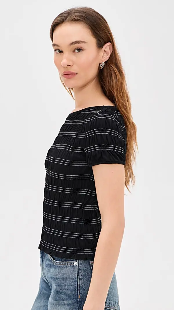 Madewell Smocked Short Sleeve Tee