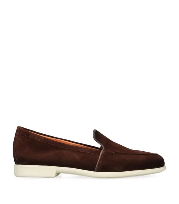 Santoni Suede Loafers - Brown