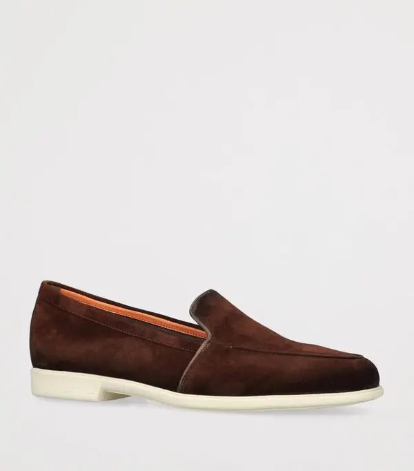 Santoni Suede Loafers - Brown