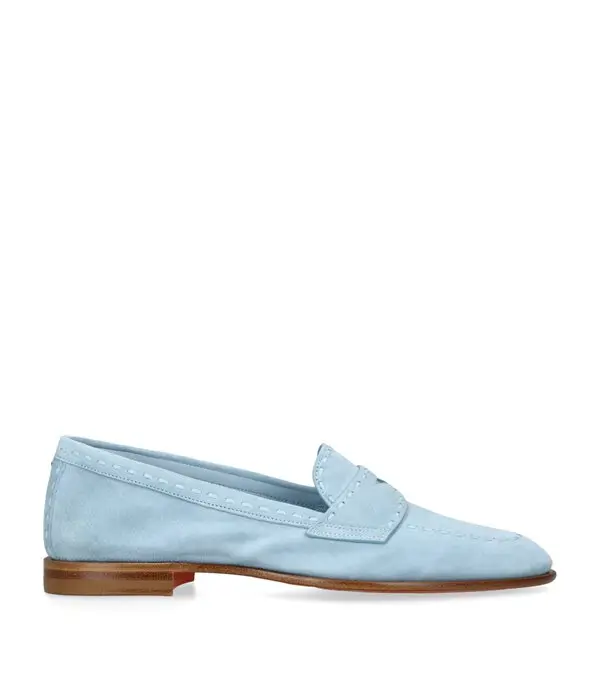 Santoni Suede Marlene Dash Loafers - Blue
