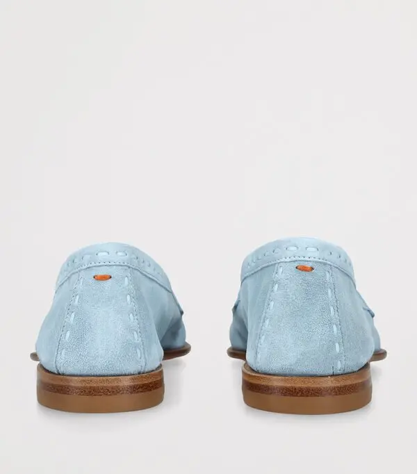 Santoni Suede Marlene Dash Loafers - Blue