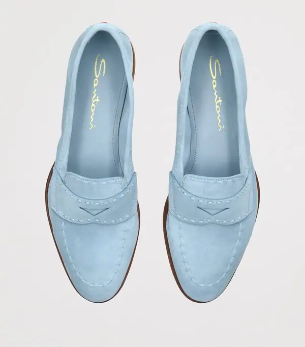 Santoni Suede Marlene Dash Loafers - Blue