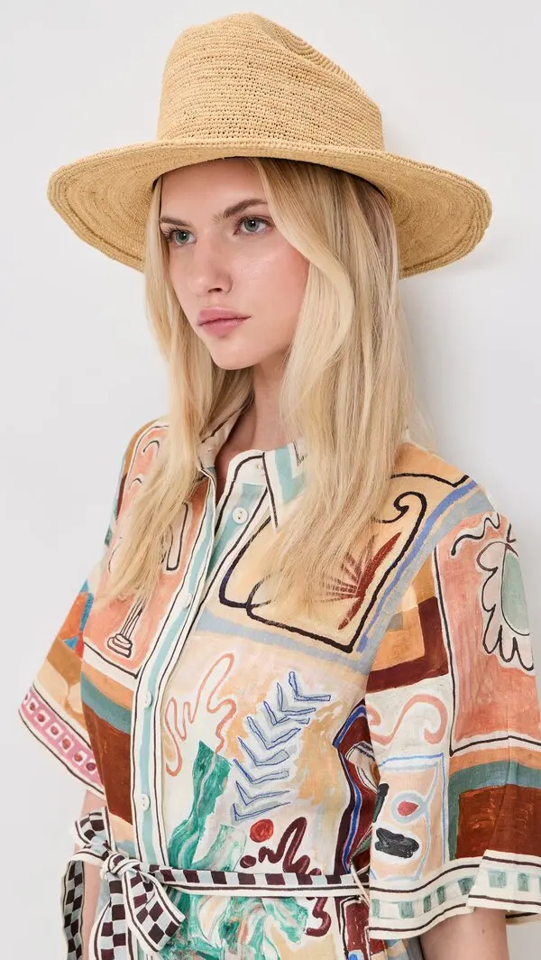Brixton Odessa Straw Packable Cowboy Hat