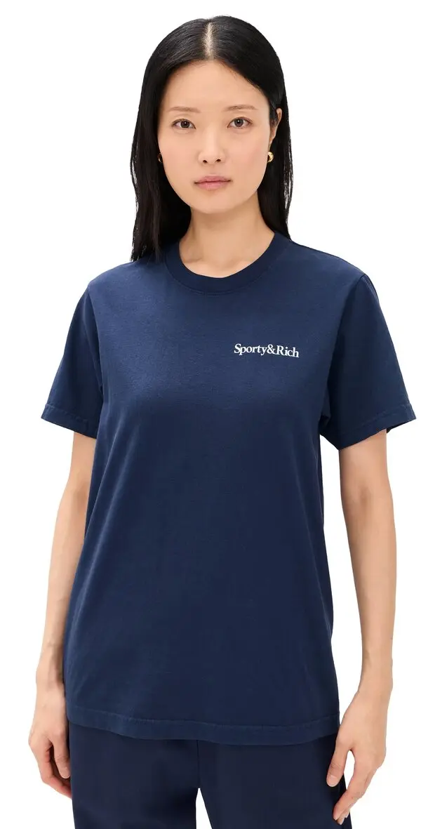 SPORTY & RICH Play Tennis T-shirt - Dark Navy