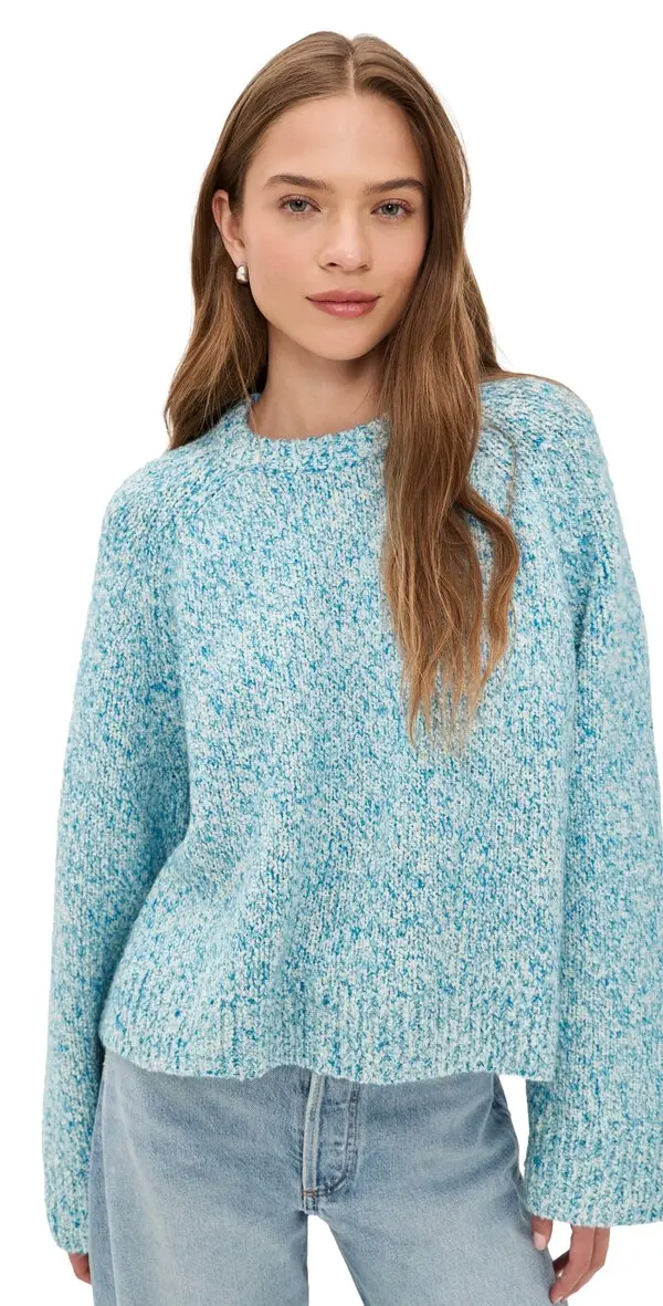 LA LIGNE Textured Marled Sweater - Marled Sky