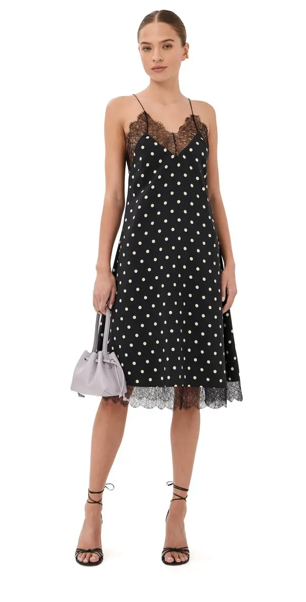 Françoise Layla Dress - Polka Dot Black And White
