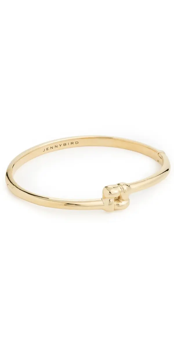 Jenny Bird Slim Woven Square Bangle - High Polish Gold