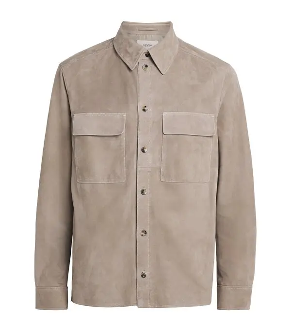 Agnona Suede Overshirt - Grey