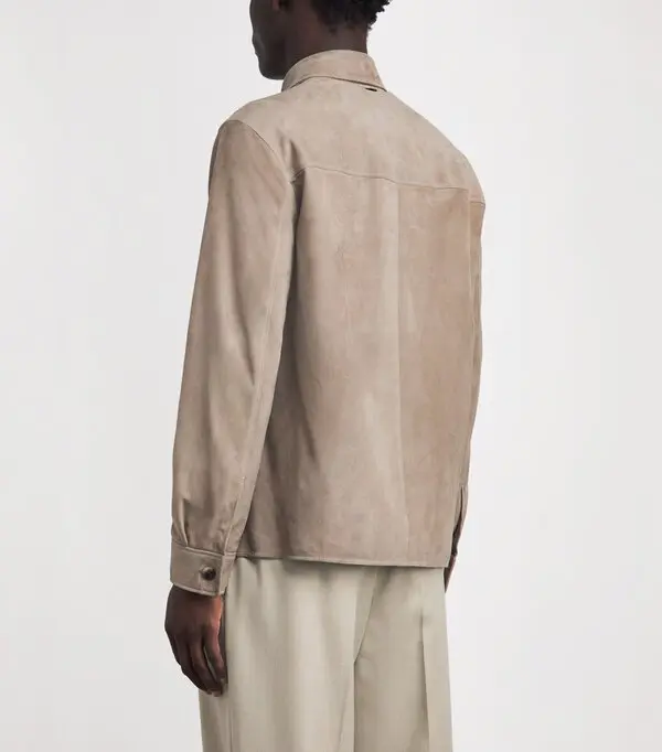 Agnona Suede Overshirt - Grey