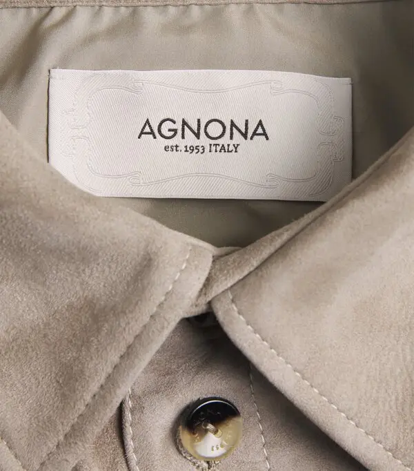 Agnona Suede Overshirt - Grey