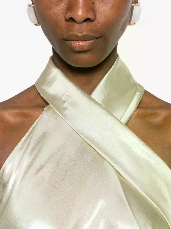 Galvan Pandora Halterneck Maxi Dress - Neutrals