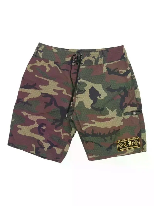 Chrome Hearts Camouflage Swim Shorts - Green