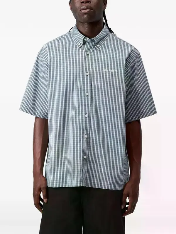 Carhartt Work In Progress Groff Buttoned Checked Shirt - Blue