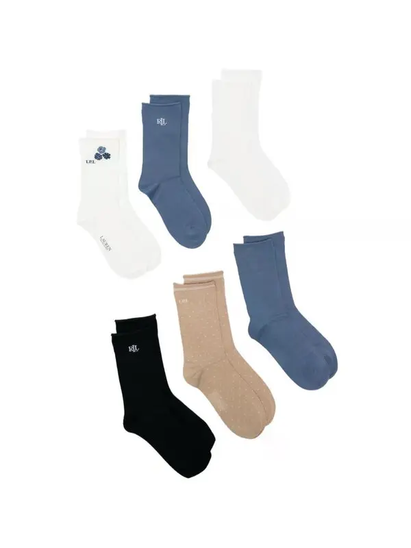 Ralph Lauren Logo-detail Ankle Socks - Blue
