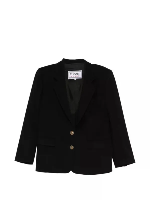 Versace 1990s Button Blazer - Black
