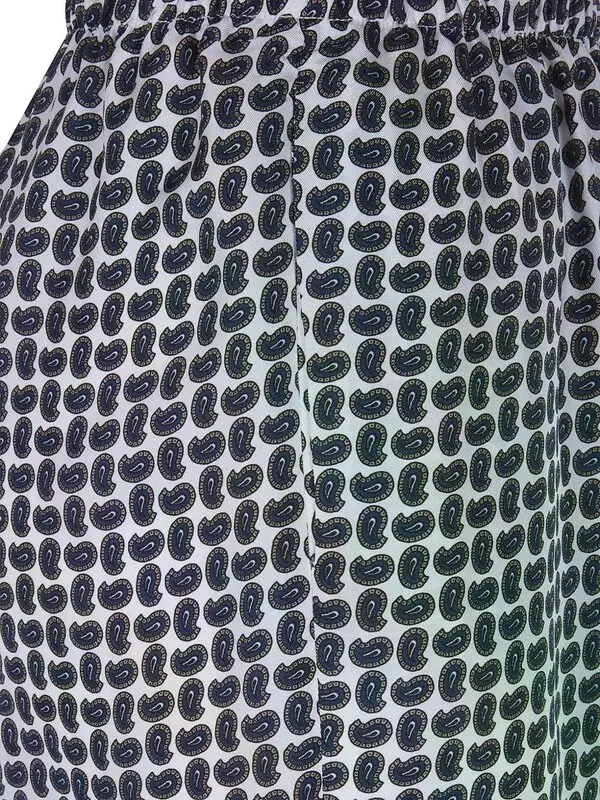 LAURA URBINATI Paisley Print Silk Trousers - White