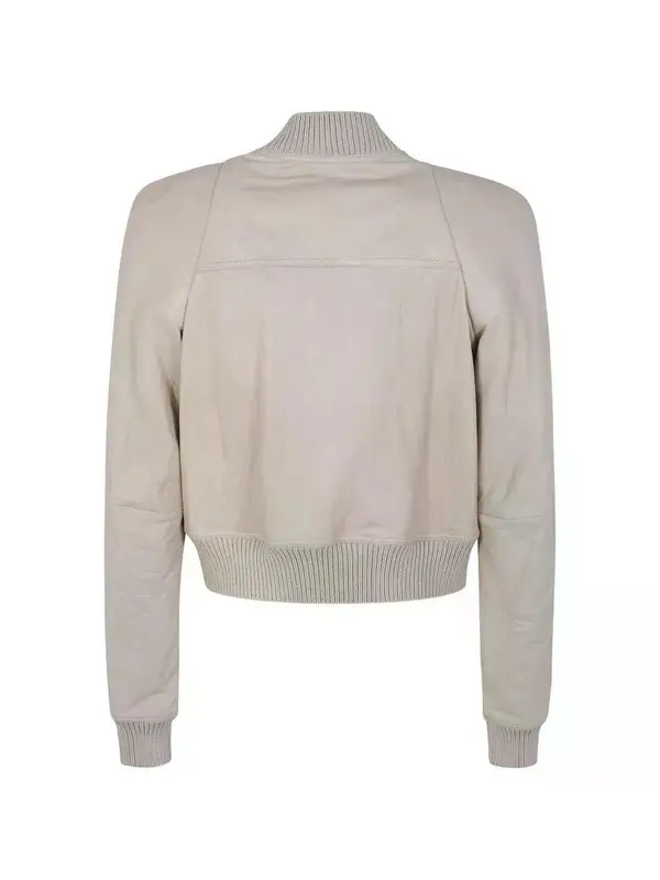 Rick Owens Ribbed-hem Leather Jacket