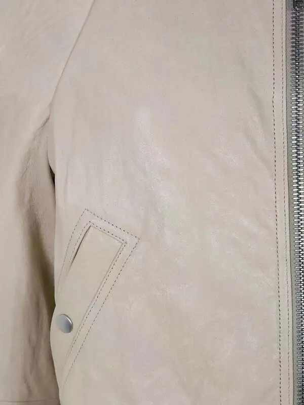 Rick Owens Ribbed-hem Leather Jacket