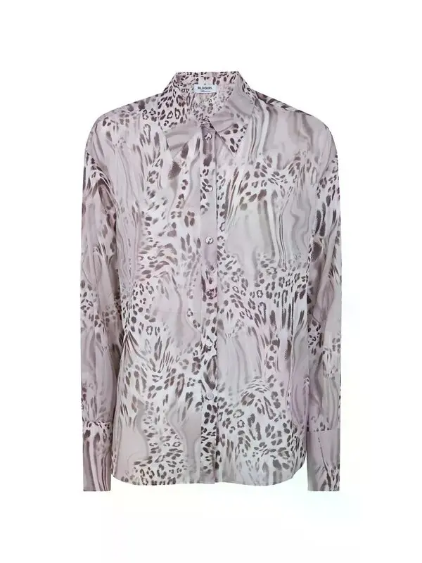 BLUGIRL Animal Print Silk Shirt - Grey
