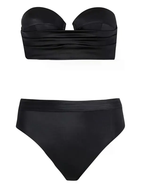 Balmain Ruched Bikini - Black