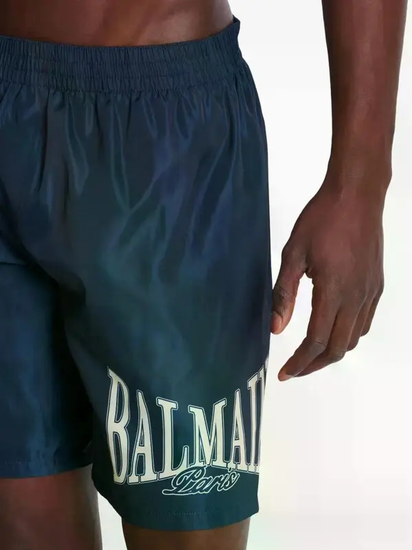Balmain Logo Swim Shorts - Blue