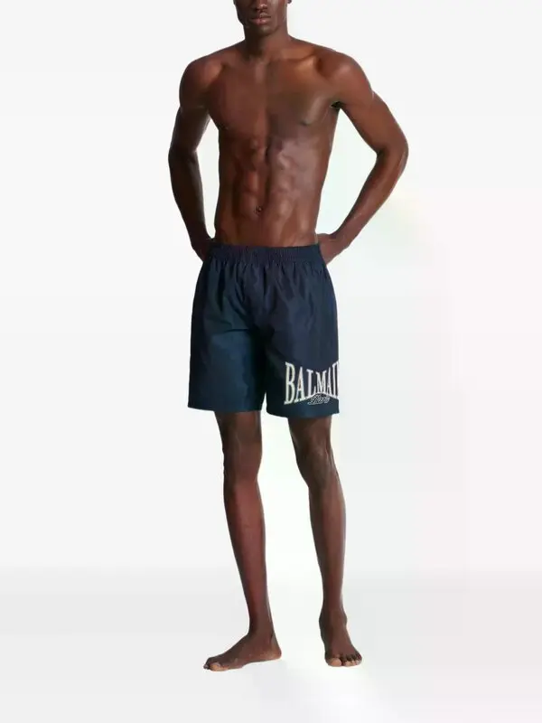 Balmain Logo Swim Shorts - Blue